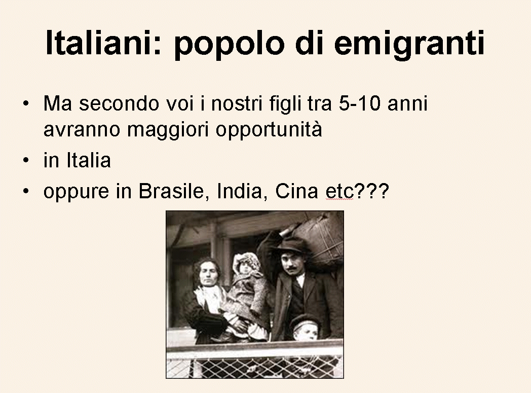 IL GRANDE BLUFF: ITALIA, INVERSIONE DI TENDENZA del 2011: Emigranti ...