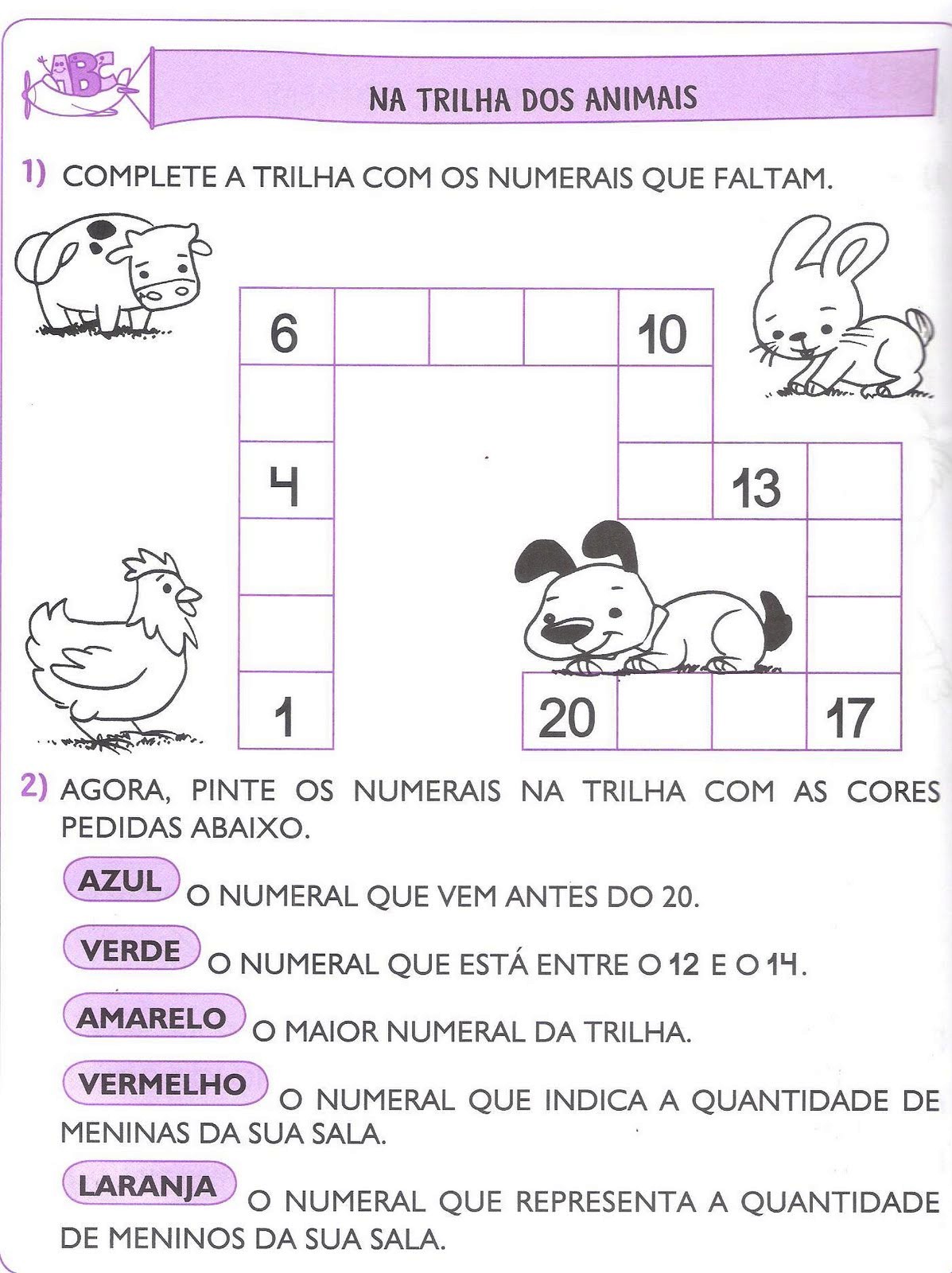 Atividade Com Números De 1 A 20 - NAZAEDU