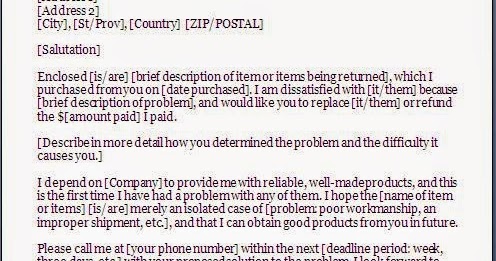 Material Return Letter Format