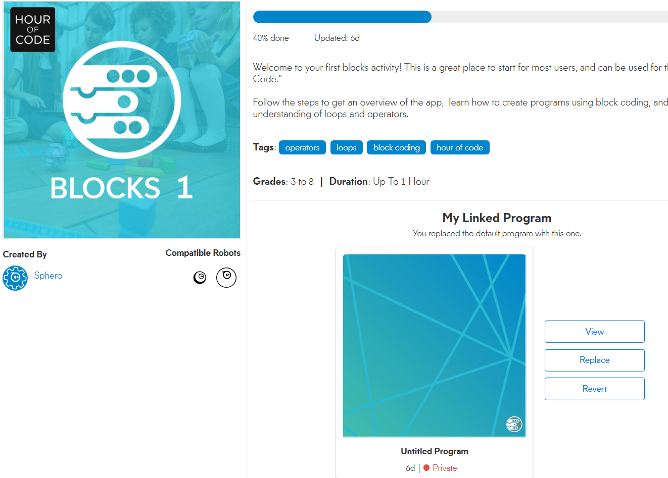 lpcomputerlab: Grade 4- Sphero Edu, Blocks 1 Tutorial