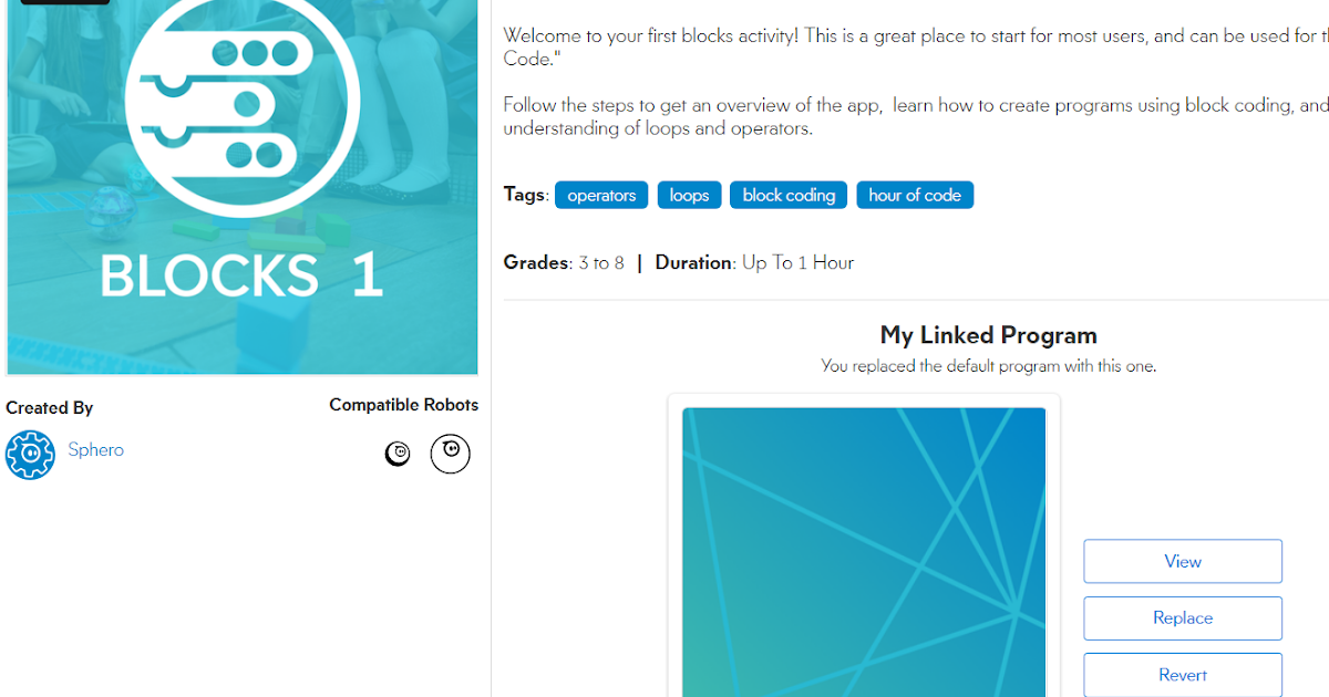 lpcomputerlab: Grade 4- Sphero Edu, Blocks 1 Tutorial