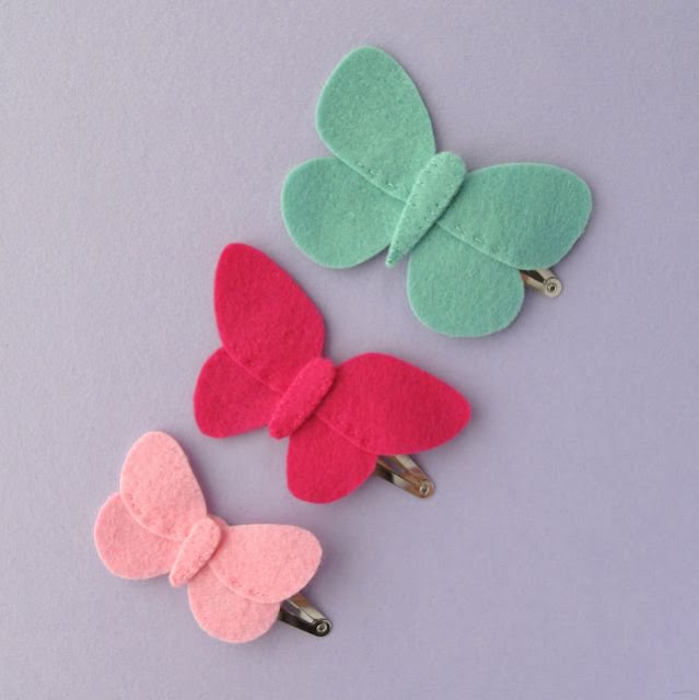 Bugs and Fishes by Lupin: DIY Felt Butterfly Hairclips Tutorial