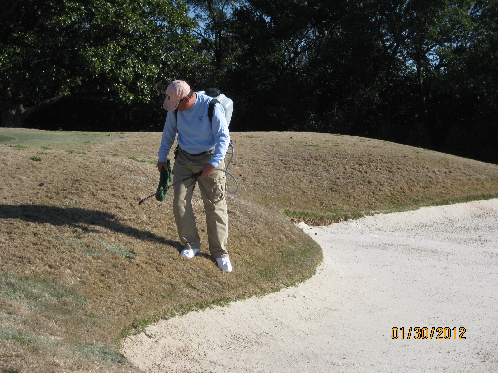 Vestavia Country Club Golf Course Maintenance: Spraying poa around greens