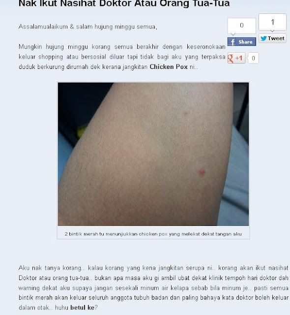*: Bagaimana saya menguruskan anak ketika dijangkiti chicken pox