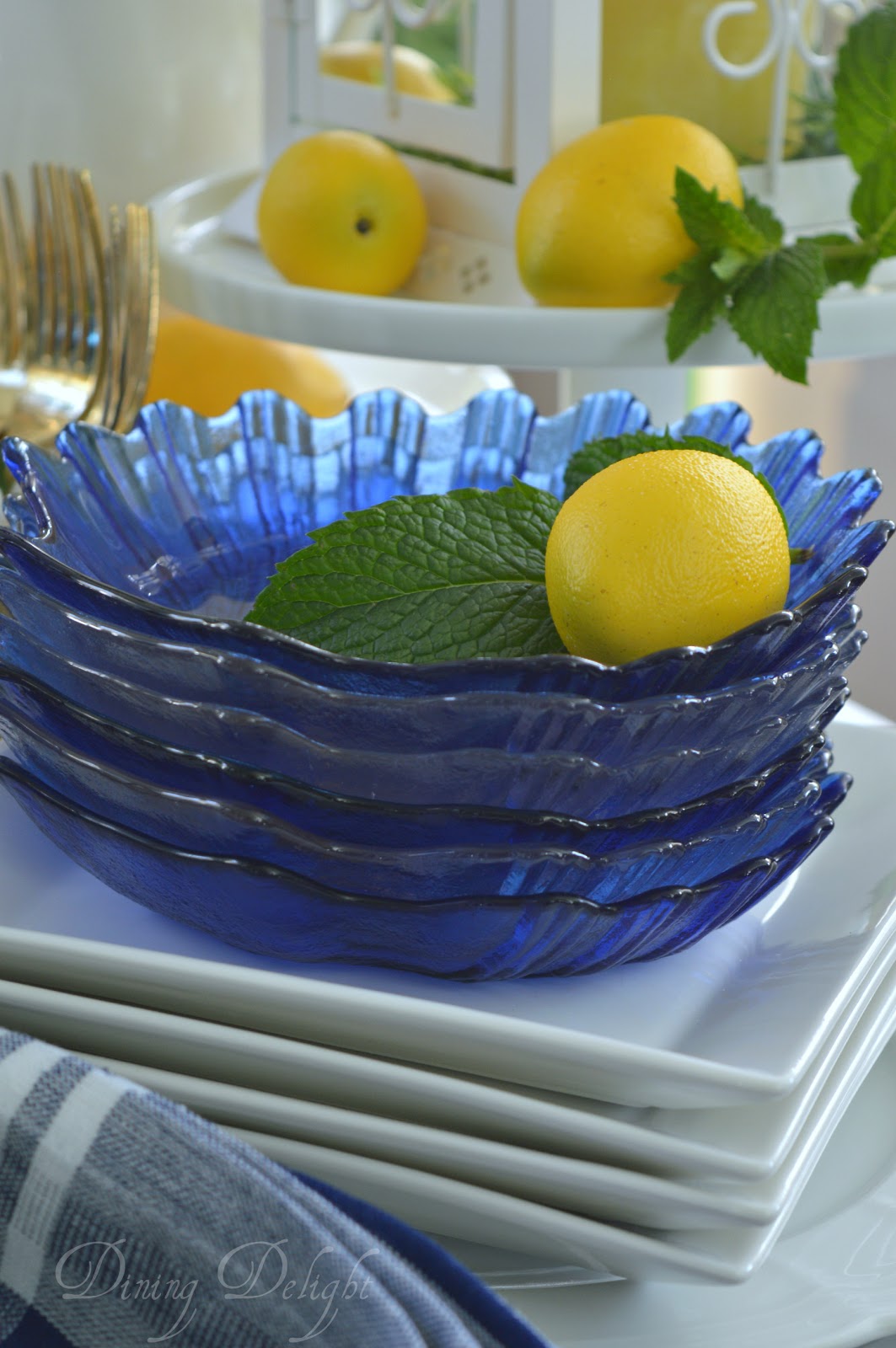 Dining Delight: Cobalt Blue & Lemon Yellow Table & Some Easy ...