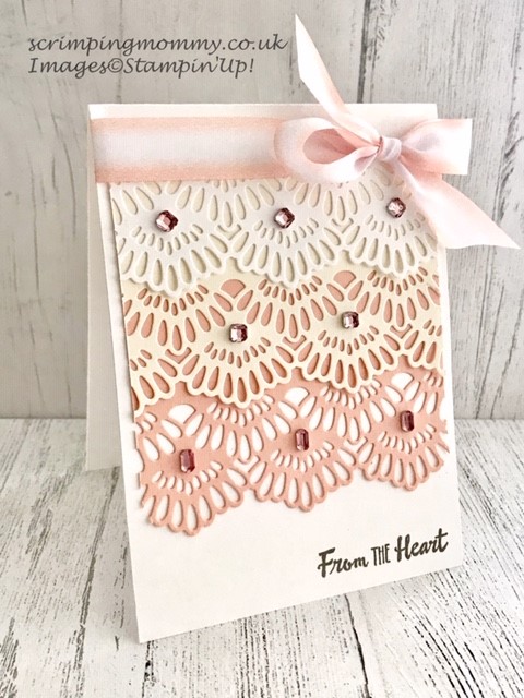 scrimpingmommy: Lacy layered card from the heart.