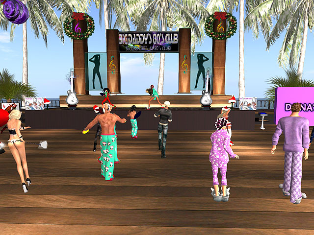 Orbis Secundus: Plowwies Pajama Party at Big Daddy's 80s Club - Second Life