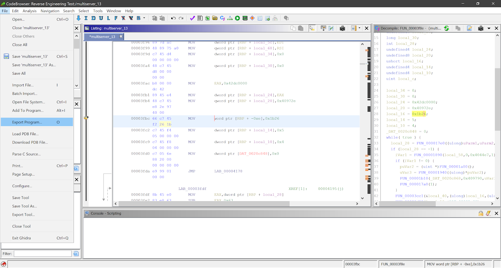 Editing an Executable Binary File with Ghidra