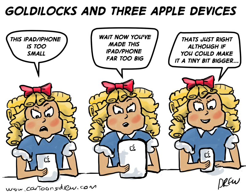 Cartoons I Drew: Goldilocks and the Three Apple Devices