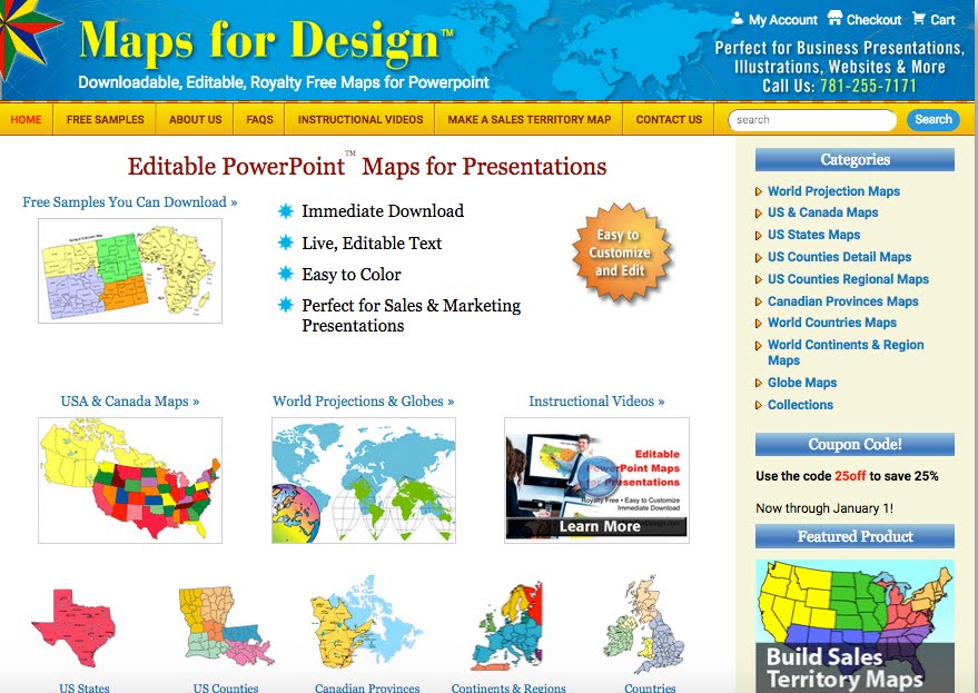 Maps For Design • Editable Clip Art PowerPoint Maps: New Maps For ...