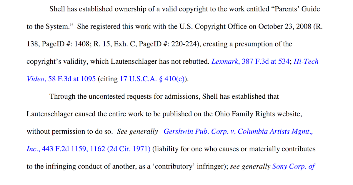 Parent's Guide to the System: Court Finds Suzanne Shell Owns the ...