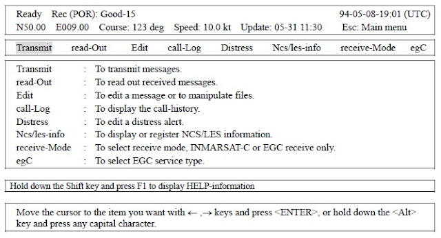 GMDSS(Global Maritime Distress and Safety System): Main Menu Screen ...