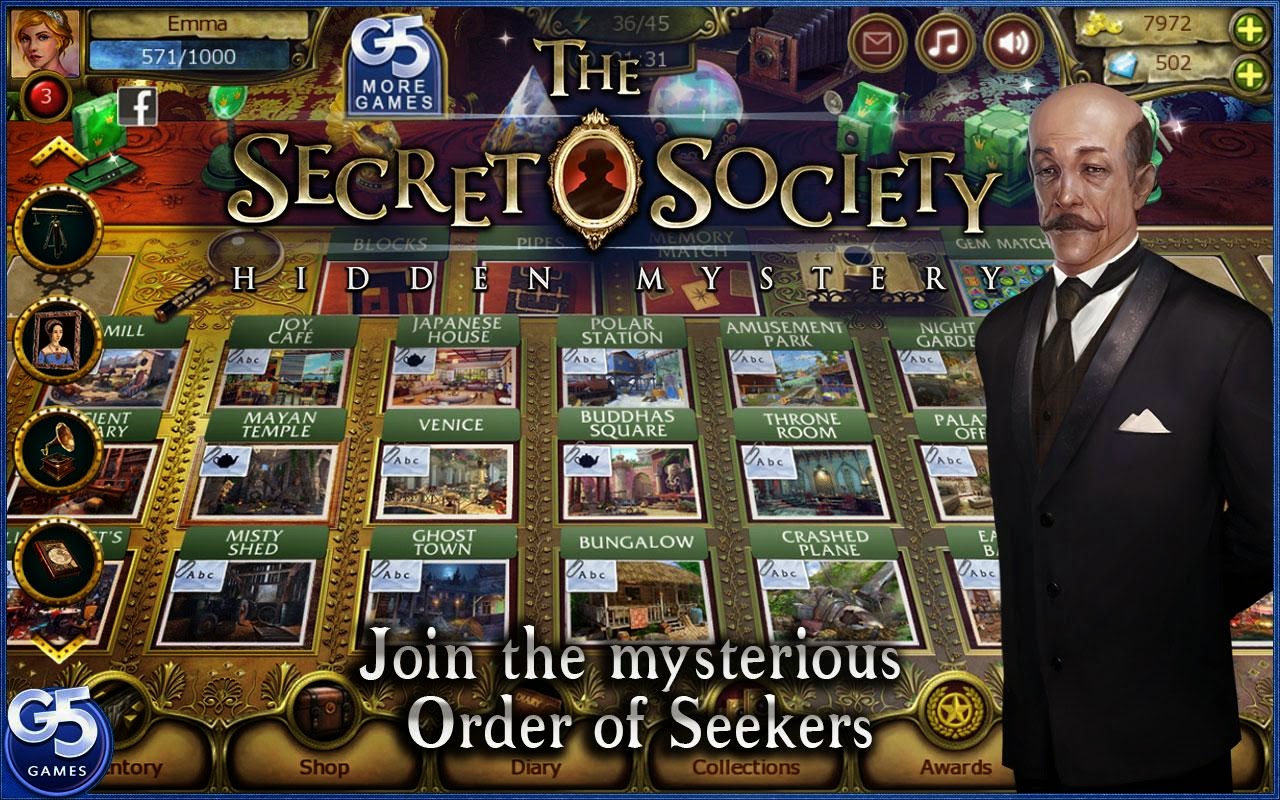 The Secret Society, an Interactive Hidden Objects Game - Outnumbered 3 to 1