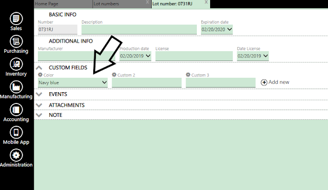 Custom-fields-in-Lot-numbers - ERPAG