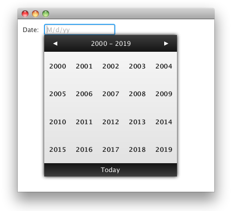 My JavaFX: JavaFX Calendar Control