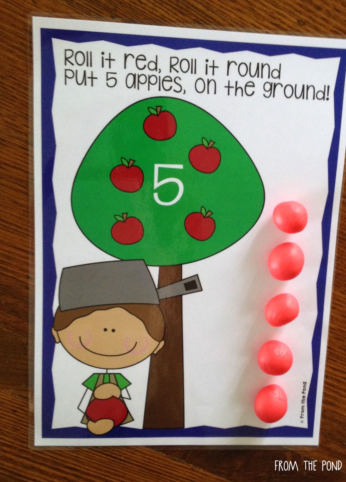 Apple Counting Play Dough Mats | From the Pond
