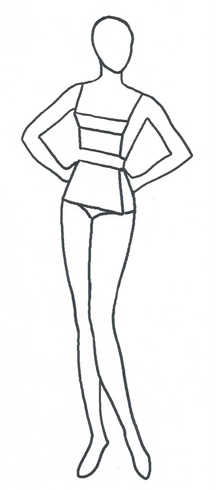 Fashion Model Outline Coloring Pages