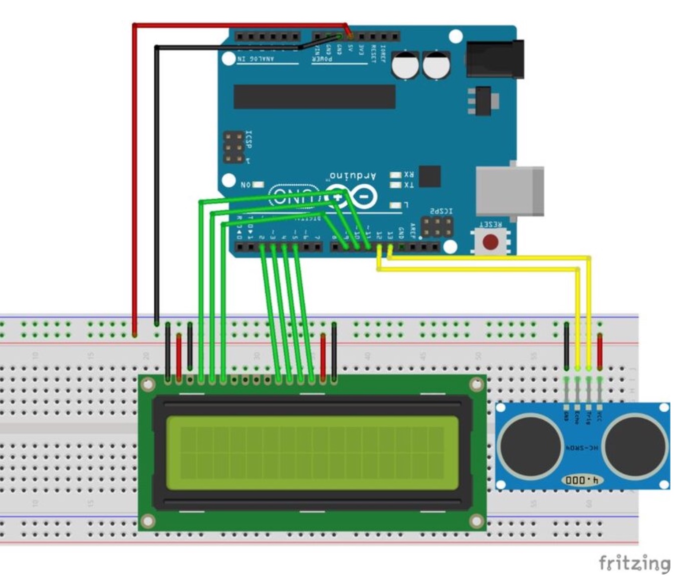 Arduino LCD project for measuring distance