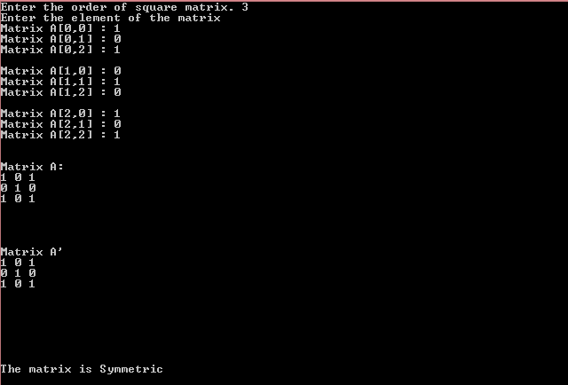 Symmetric Matrix | Zero C#