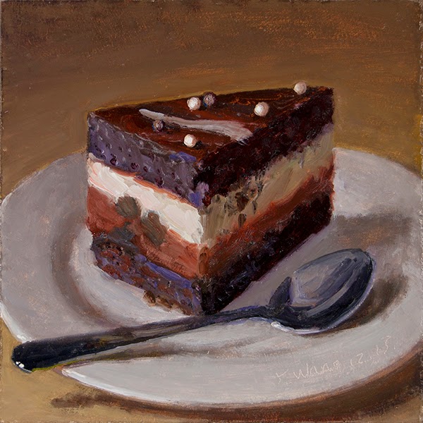 Wang Fine Art: a slice of cake, food painting, a painting a day, daily ...