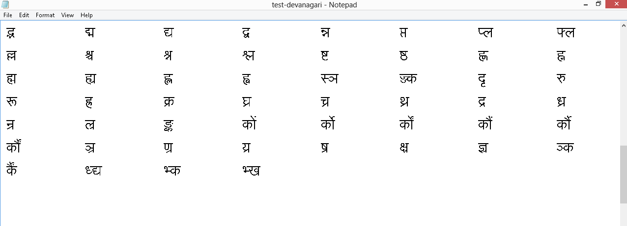 Sneha Kore: Lohit Devanagari Test File Screenshot on Windows 8!!
