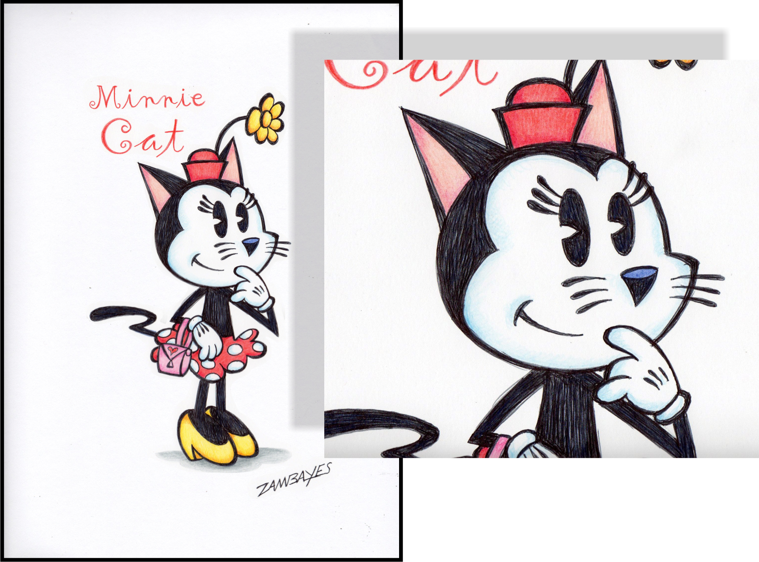 MINNIE CAT ART - GATA MINNIE