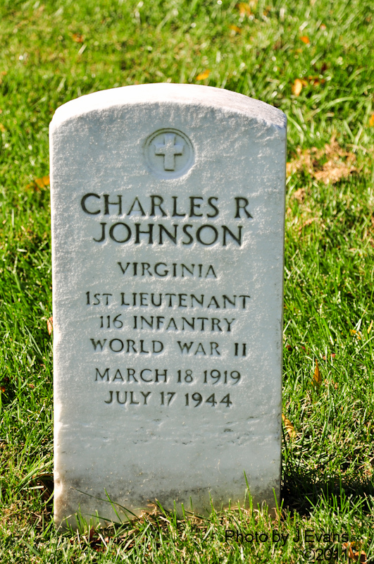 116th Infantry Regiment Roll of Honor: 1LT Charles Richard Johnson