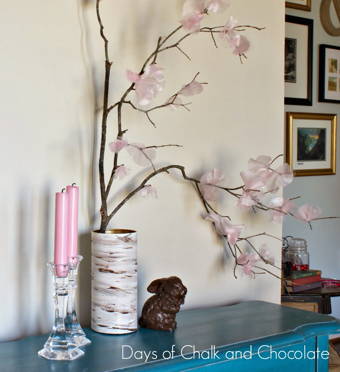 Spring Craft: Faux Cherry Blossom Branch | Days of Chalk and Chocolate