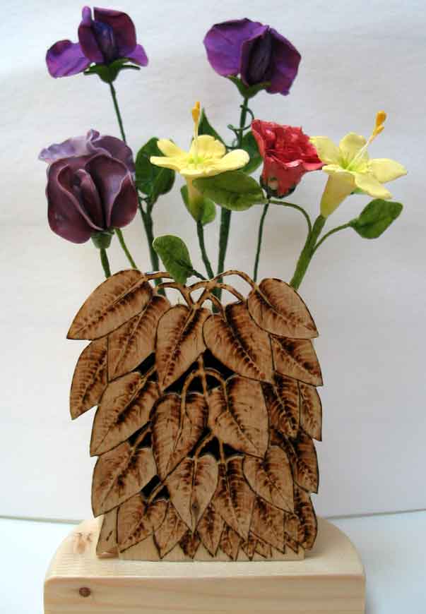 Burning Desire: Pyrography and Scroll Saw: Pyrography flower pot