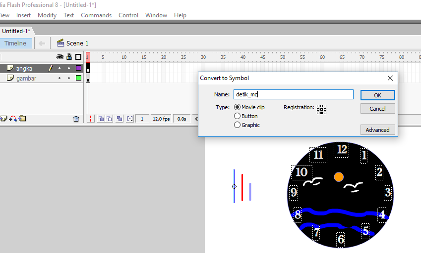 cara membuat jam analog dengan MACROMEDIA FLASH 8