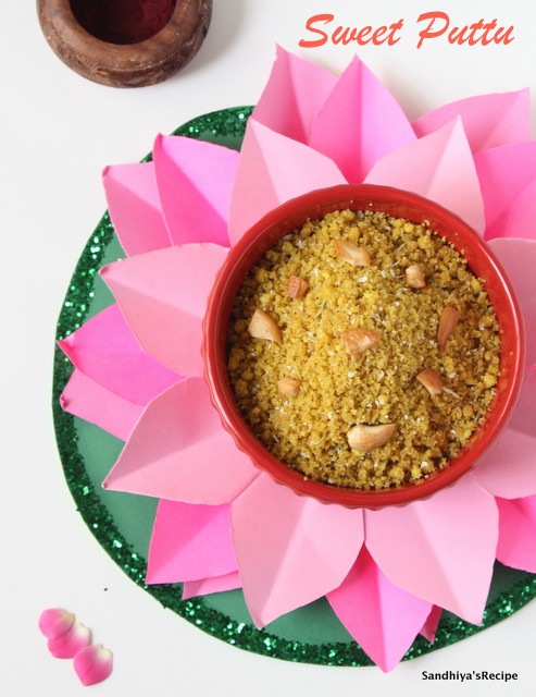 Sandhiya's Cookbook: Sweet Puttu with home made rice flour | Vella ...