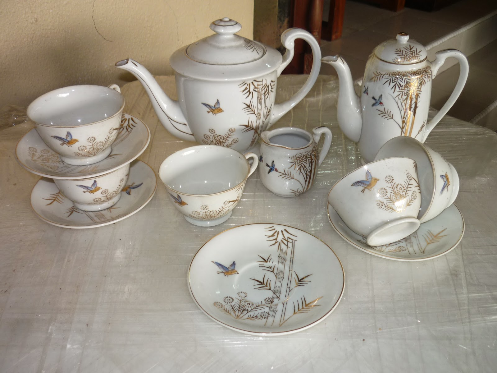 Mama's Heritage: Geisha japan tea set ..Birds