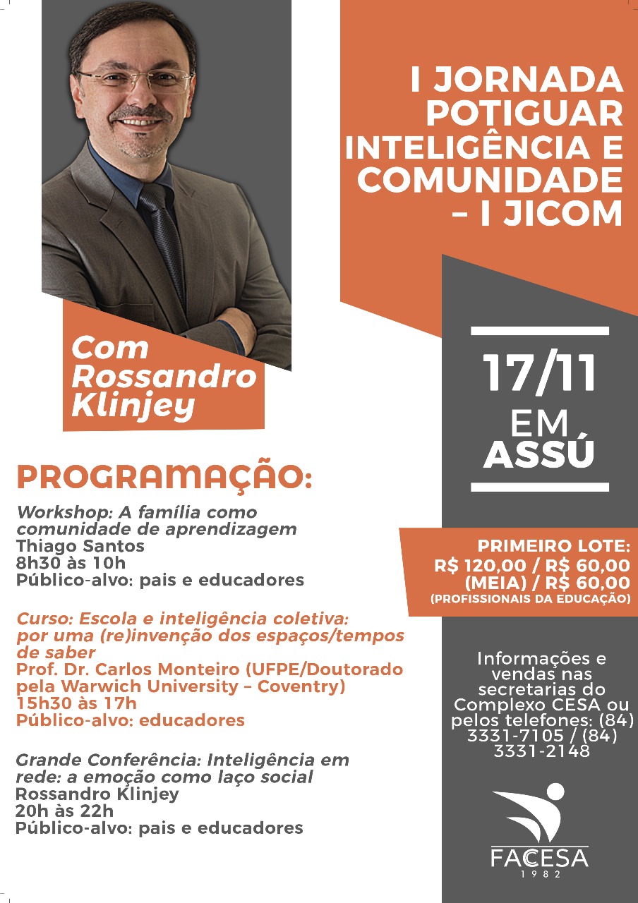 .: I JICOM: FACESA promoverá o evento tendo Rossandro Klinjey como ...