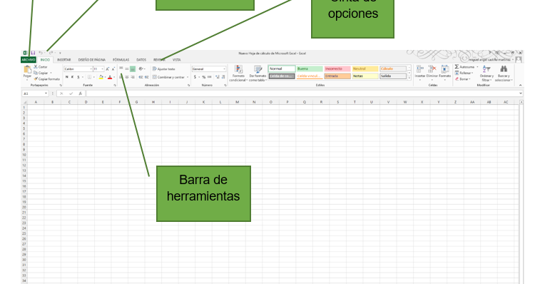 Interfaz de excel