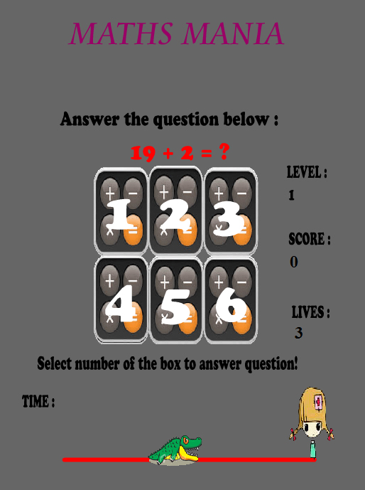 Soochin's project: Game Application - Maths Mania