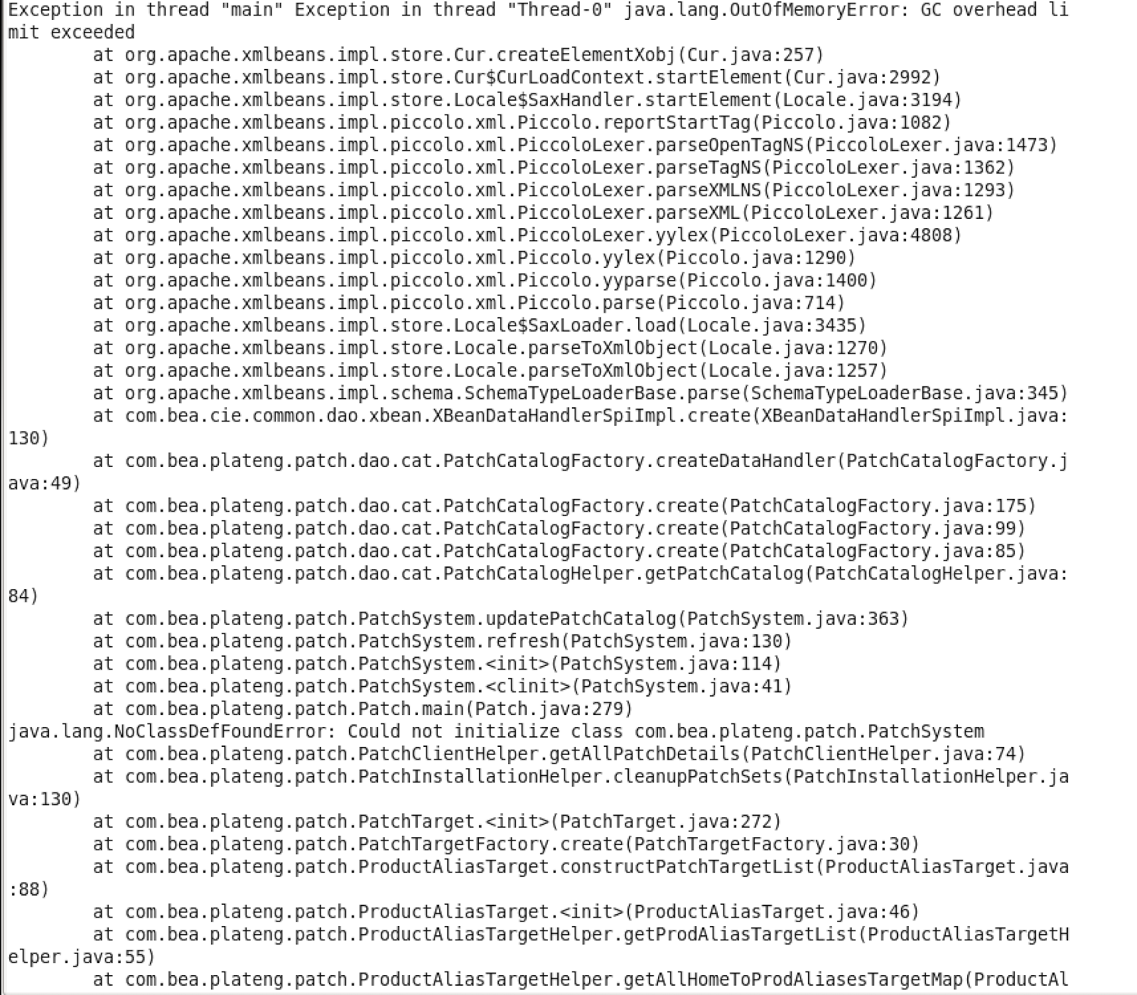 Oracle Stack Applying Weblogic Patch Set Update