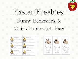I Love My Classroom: Easter Freebie: Bookmarks and Homework Passes