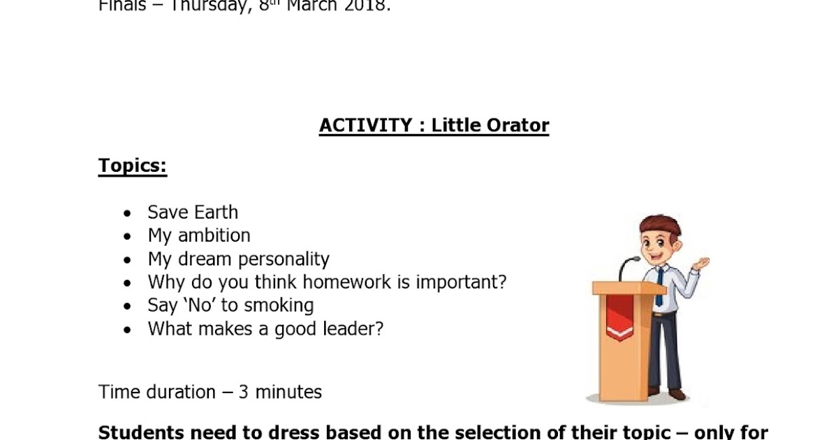 Birla World School Oman: CCA Circular - Little Orator Competition for ...