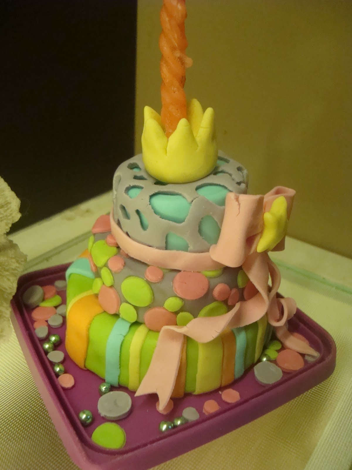 imagination world inside my head: Funky cake (miniature of a birthday cake)