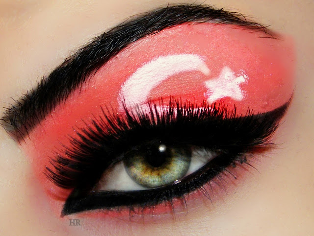 HudaMakeupArtist: **++ Turkish Eye + Türkische Flagge Augen Make up