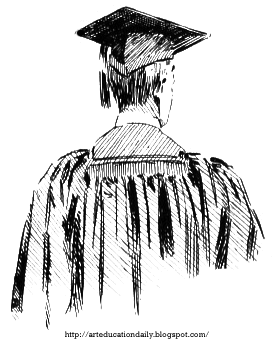 graduate students in cap and gown | Art Education Daily