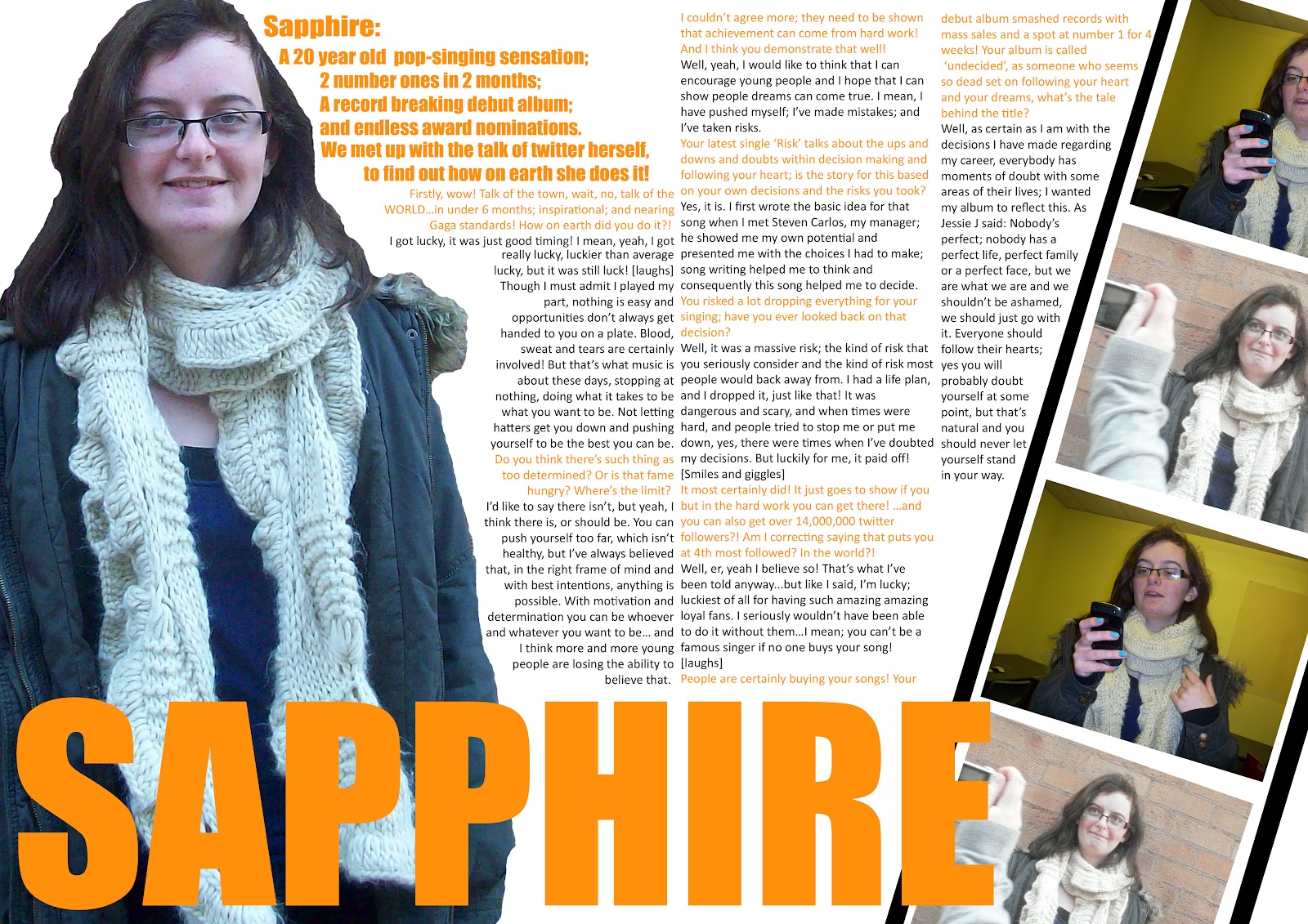 Alice Hoar AS Coursework: Double Page Spread Draft