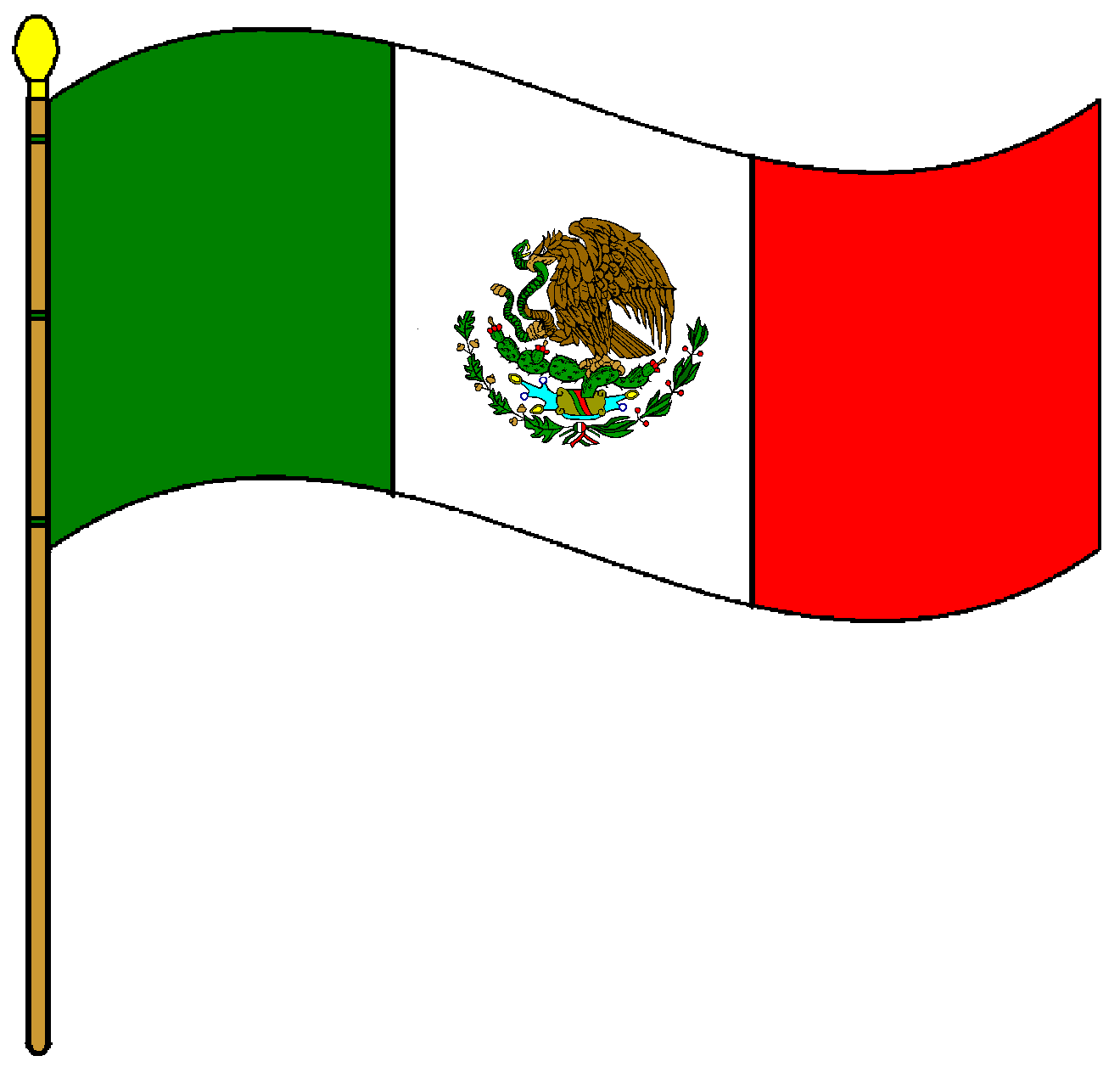 Dibujos de la bandera de mexico - Imagui