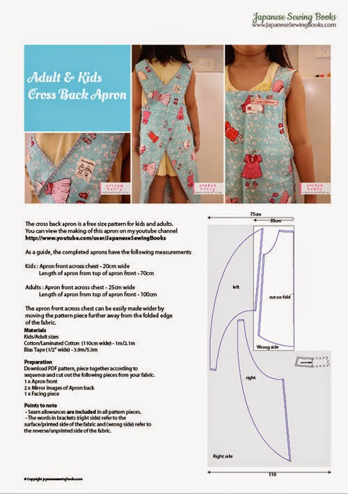 sebukumemori: Cara Buat Apron Jepun dan Percuma Pola
