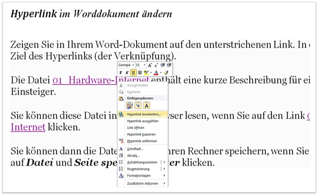 PcEinsteiger: Word 2010: Hyperlinks nutzen
