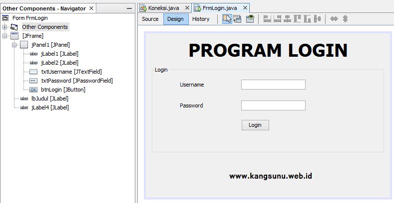 Cara Membuat Menu Login di Java dengan MySQL – Kang Sunu