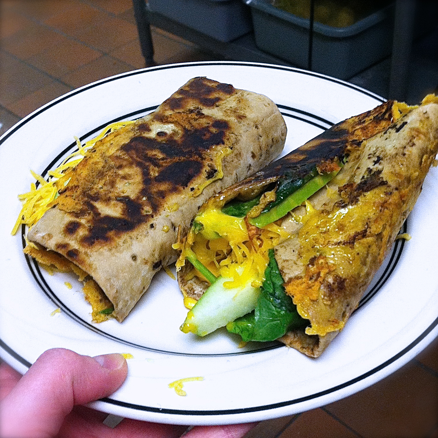 BinomialBaker: Grilled Spinach Apple Cheddar Wraps