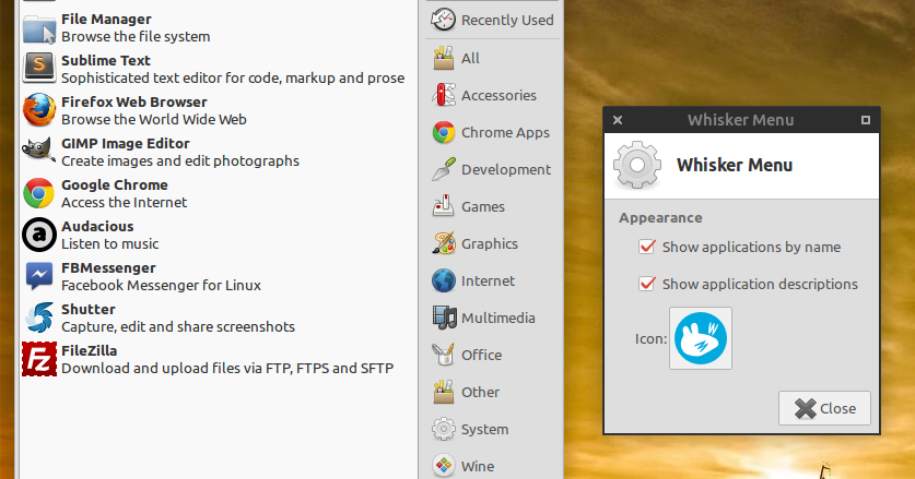 Whisker Menu: Fast Application Launcher Featuring Search Function For ...