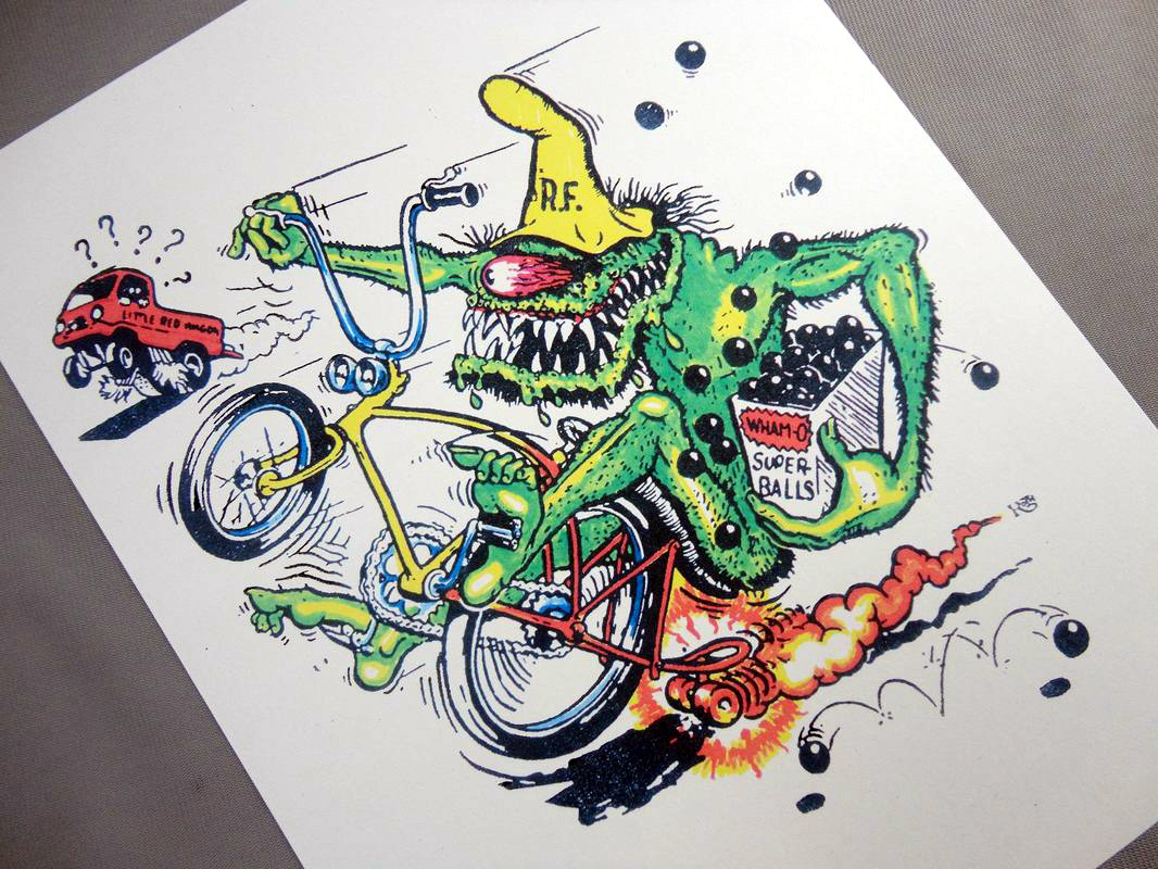 Just A Car Guy: Hey! Ed Roth did a drawing for Wham-o's wheelie bar!