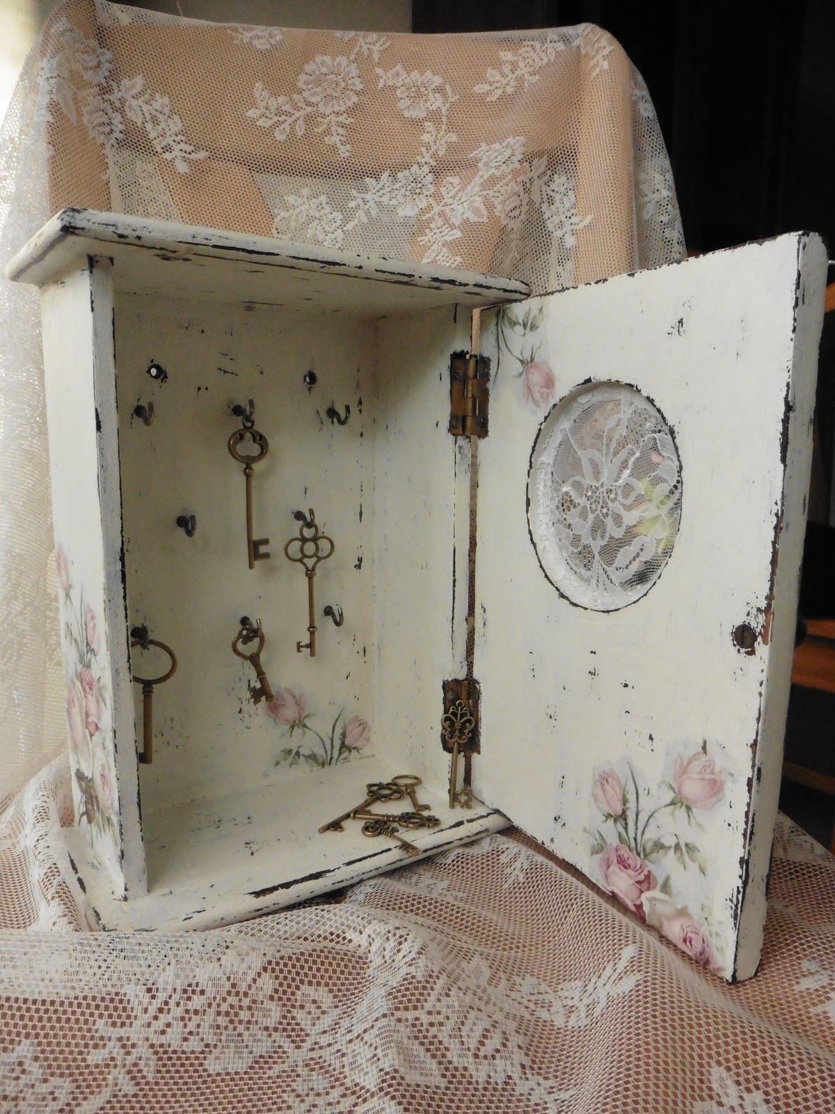 Vintage key storage box